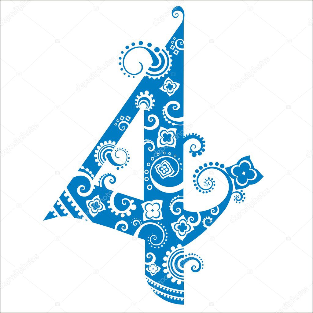 Stylized number four symbol design — Stock Vector © markovka #1583900 Stylized number four symbol design — Stock Vector © markovka #1583900