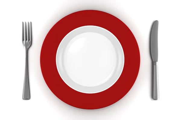 Empty plate with knife and fork isolated — Stock Photo © tiler84 #1761861 Empty plate with knife and fork isolated — Stock Photo © tiler84 #1761861