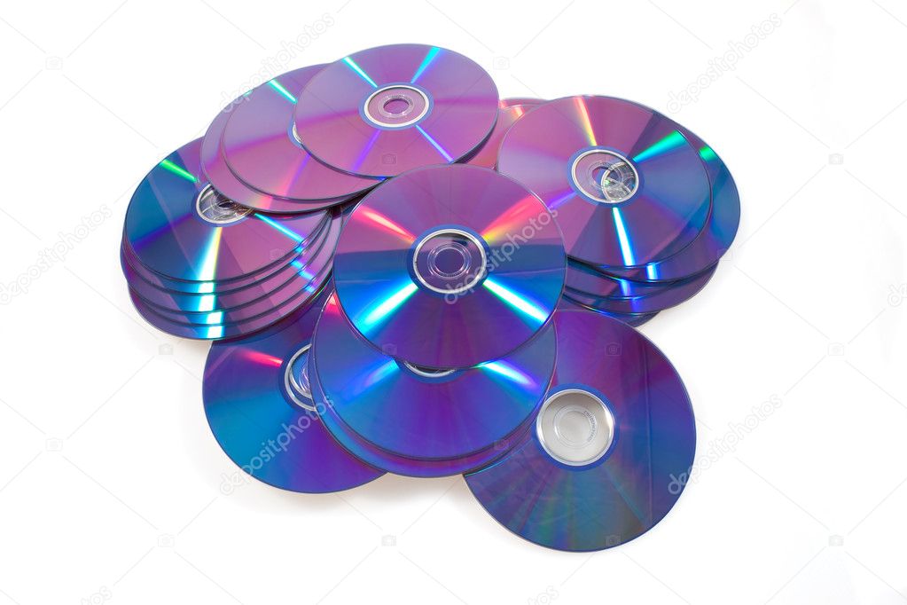 Group of optical disks on white — Stock Photo © kmiragaya #2373270 Group of optical disks on white — Stock Photo © kmiragaya #2373270