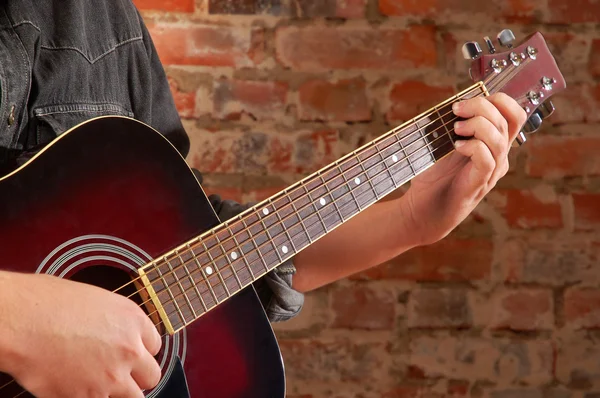 Playing on acoustic guitar - Stock Image - Everypixel