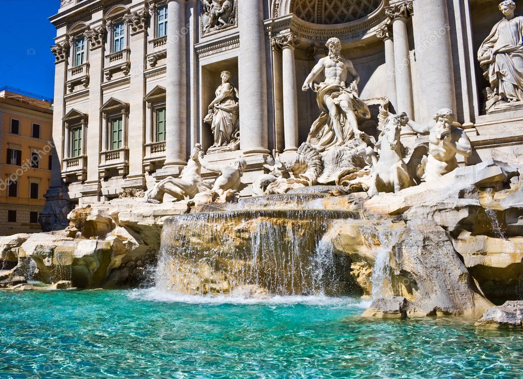 Rome Italy June Famous Trevi Fountain Fontana Trevi Rome Italy — Stock ...