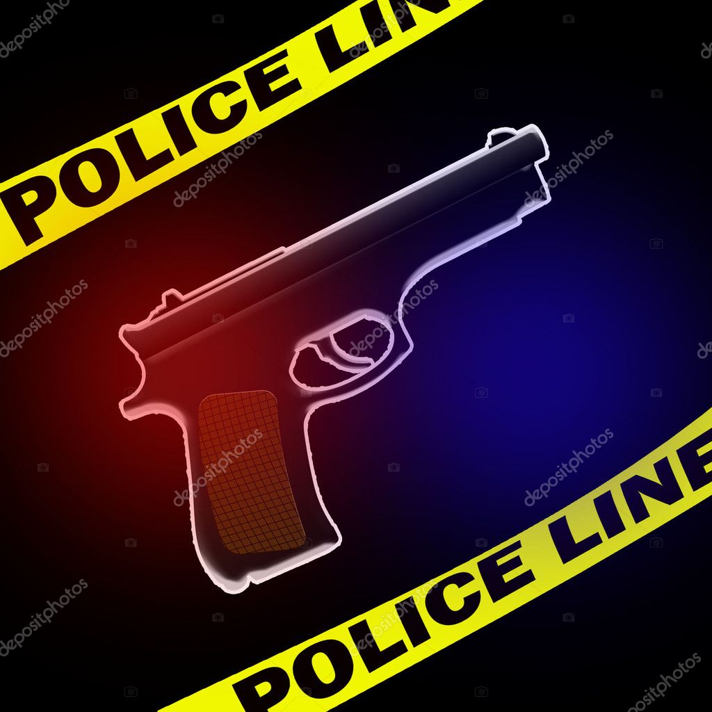Crime Scene Police Line Gun — Stock Photo © Velliton #1012601