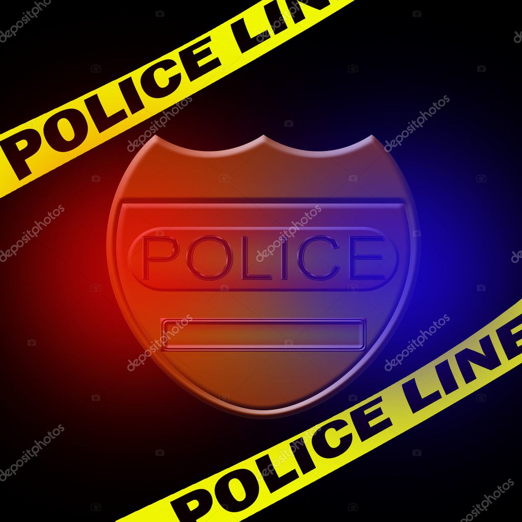 Police Sign Red Blue Gold — Stock Photo © Velliton #1012606