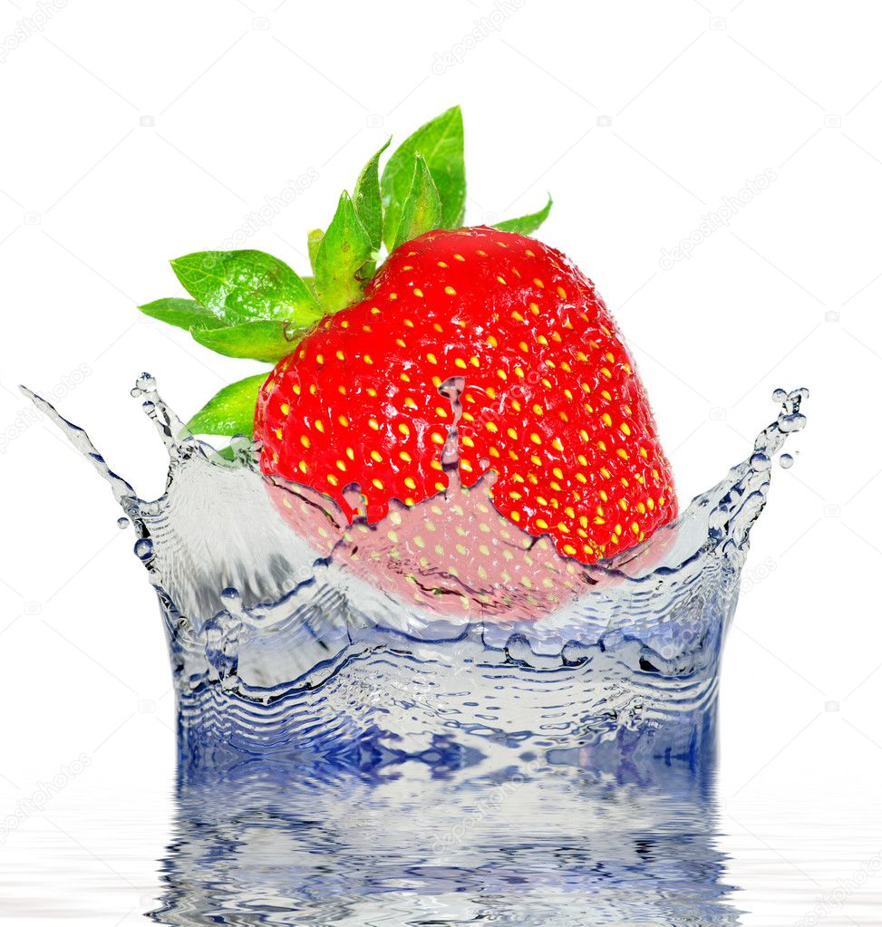 Strawberry in water Stock Photo by ©Pakhnyushchyy 1595384