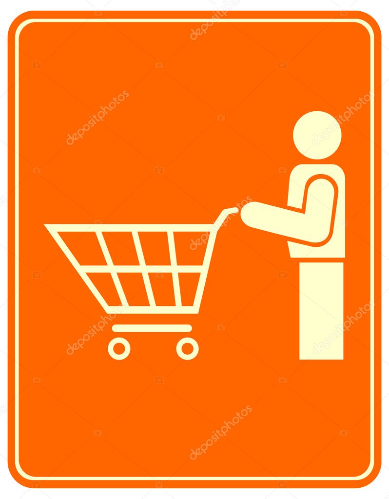 Shopping trolley - sign — Stock Vector © jazzia #1036148