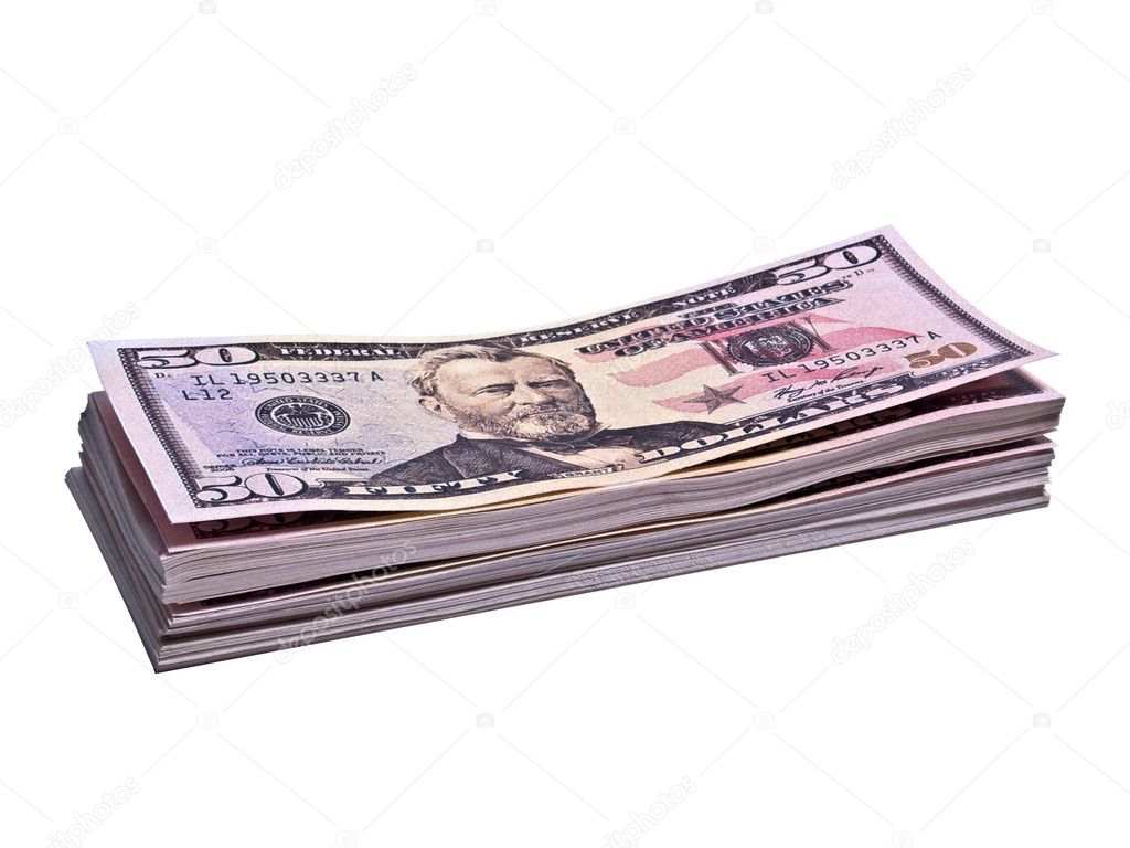 Stack Of 50 Dollar Bills