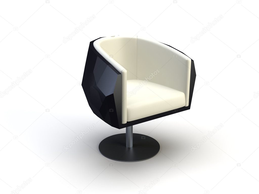 Empty Black Chair Black Background — Stock Photo © 3dimentii #1008146