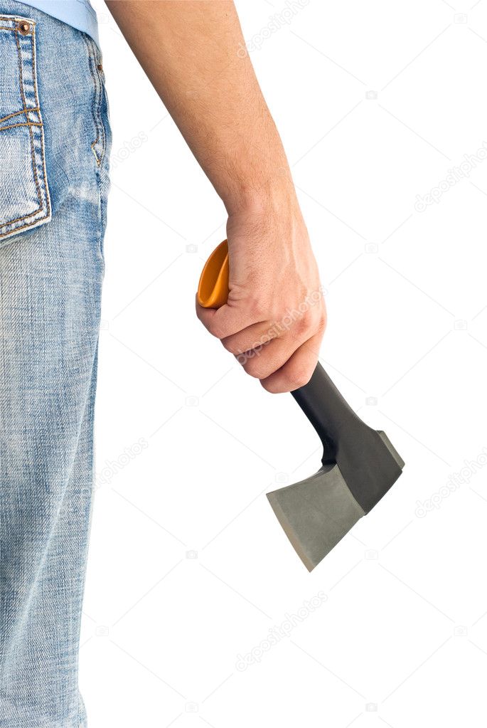Man holding axe — Stock Photo © swinnerrr #1029746