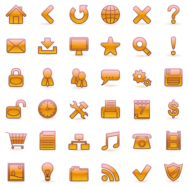 Web icons orange — Stock Vector © HS-Photos #5931179
