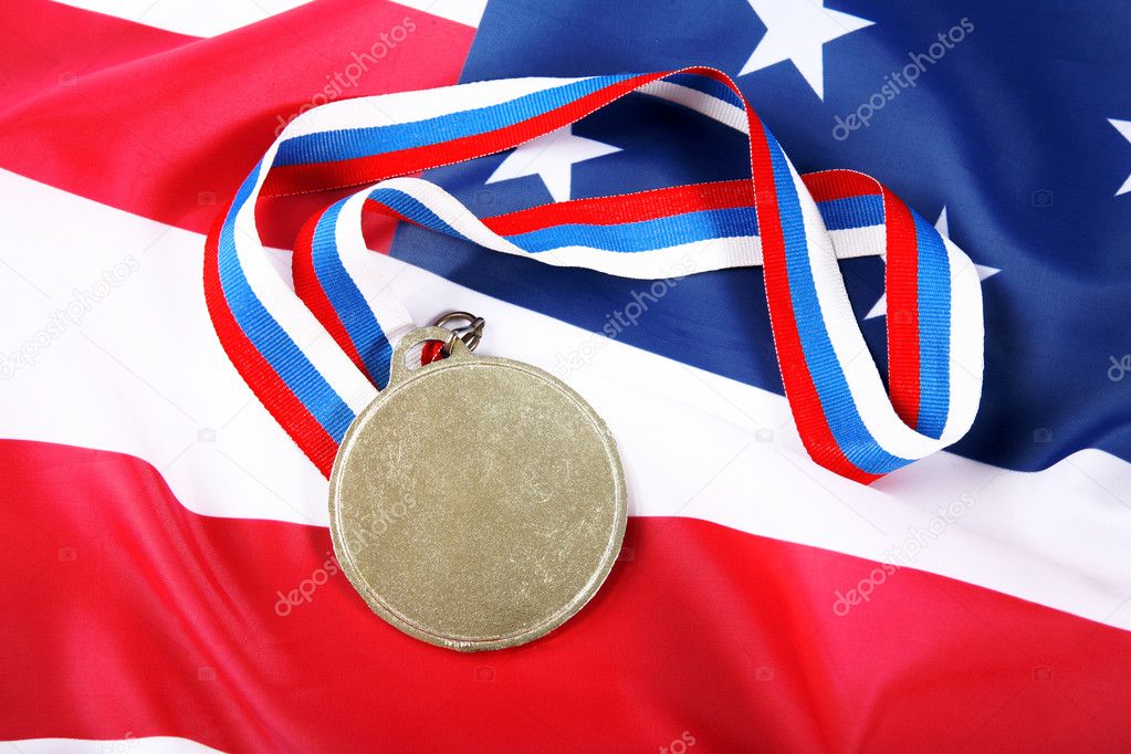 Medal with color Ribbon and USA flag — Stock Photo © konstantin32 #1031049