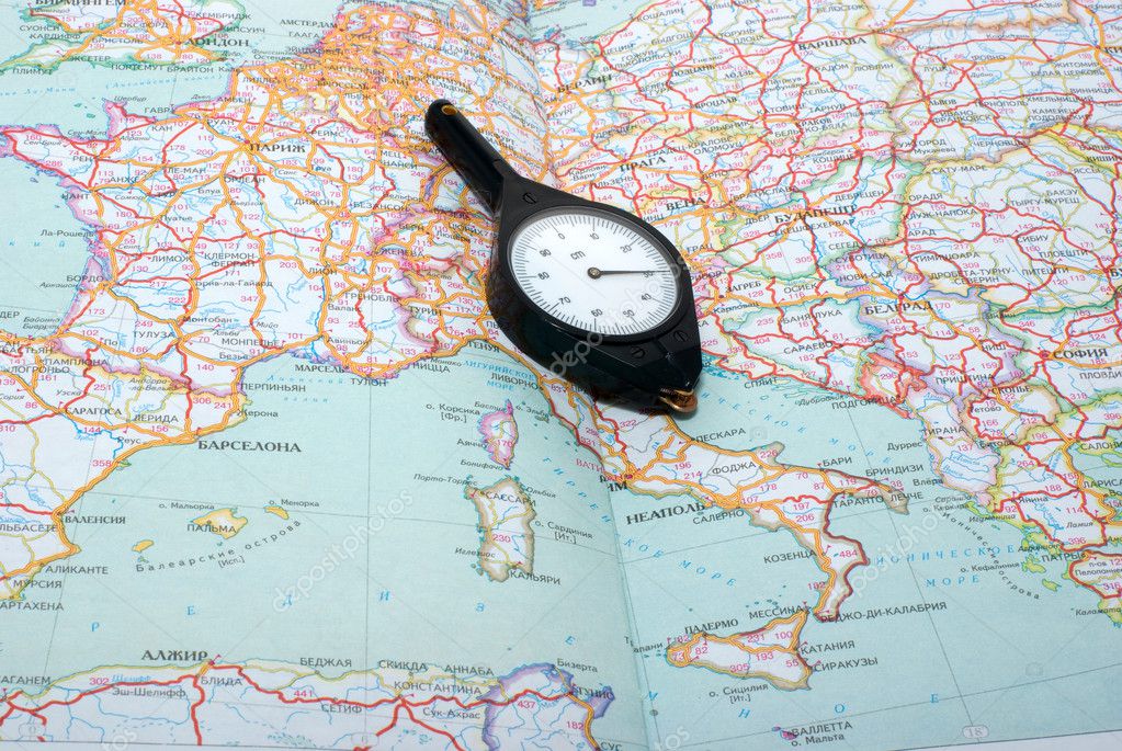 Curvimeter on the map Stock Photo by ©kromeshnik 1032577
