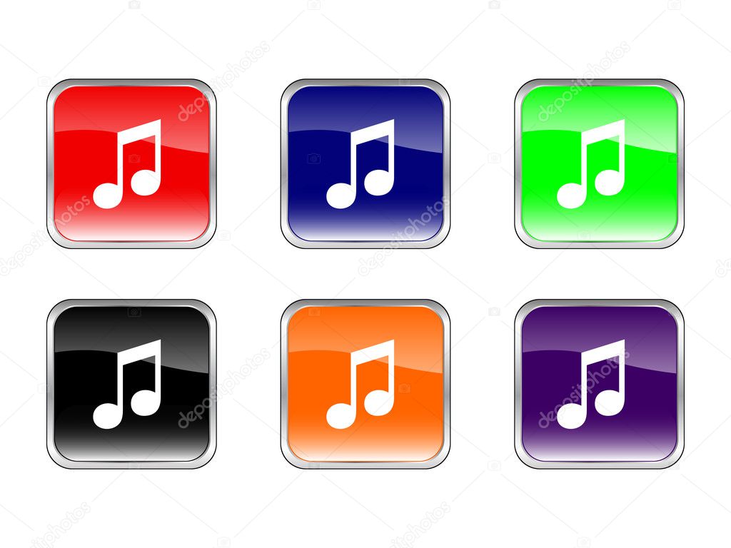 Buttons music on a white background. Vector illustration. Stock Vector ...