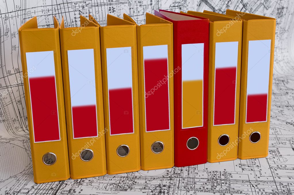 Yellow binder folders in the design draw — Stock Photo © antiksu #1033232