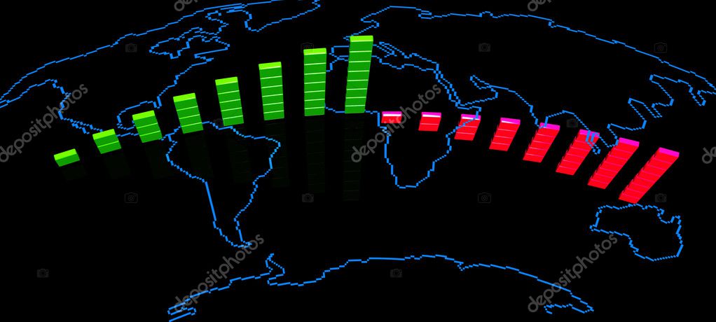 Map with Business Bar Chart — Stock Photo © ggkuna #1594492