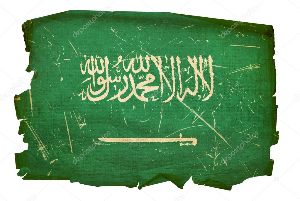 Saudi Arabia Flag old, isolated on white — Stock Photo © zeffss #1279447