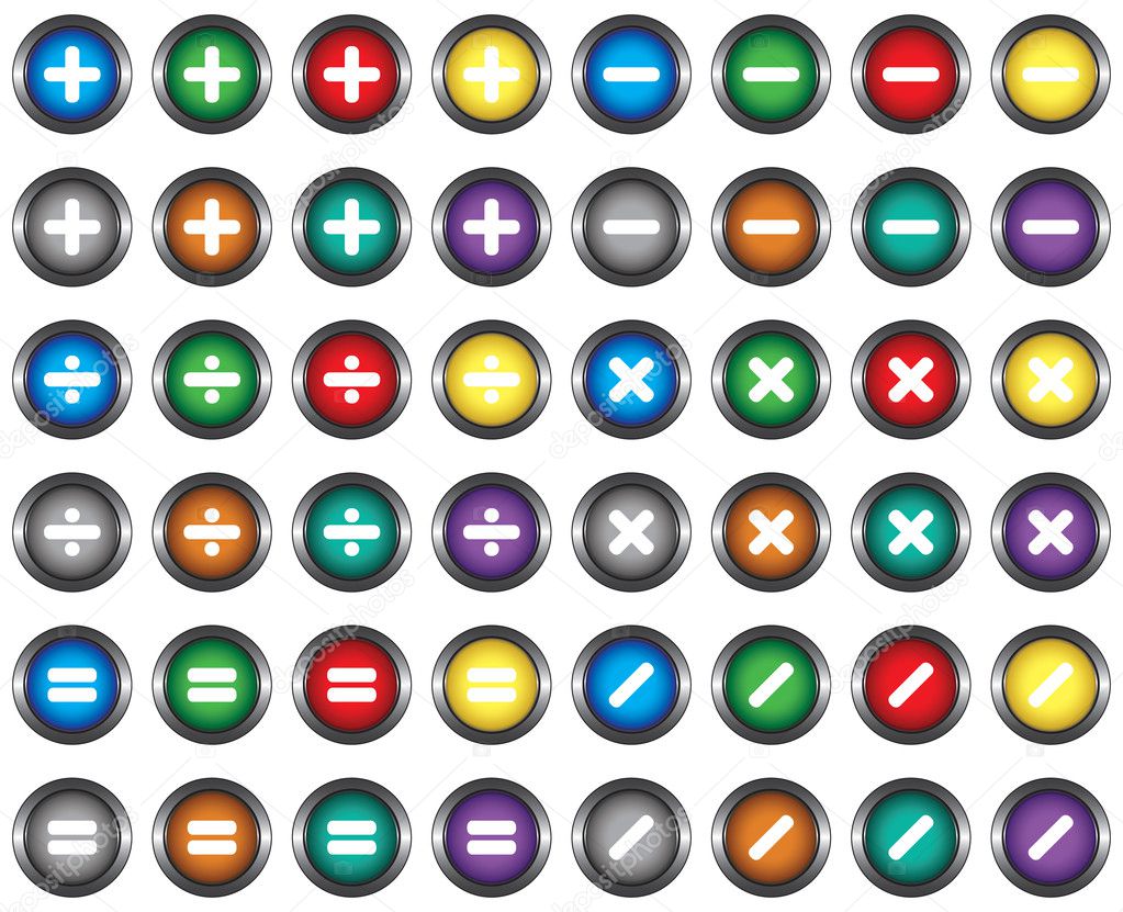 Buttons With The Arithmetic Signs — Stock Vector © Ciklamen 1695453