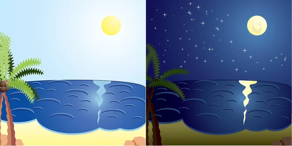 Night sea Vector Art Stock Images | Depositphotos
