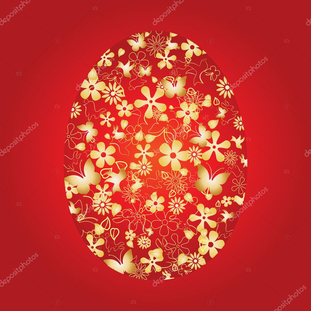 Red easter egg Stock Vector Image by ©MarketOlya #2409190