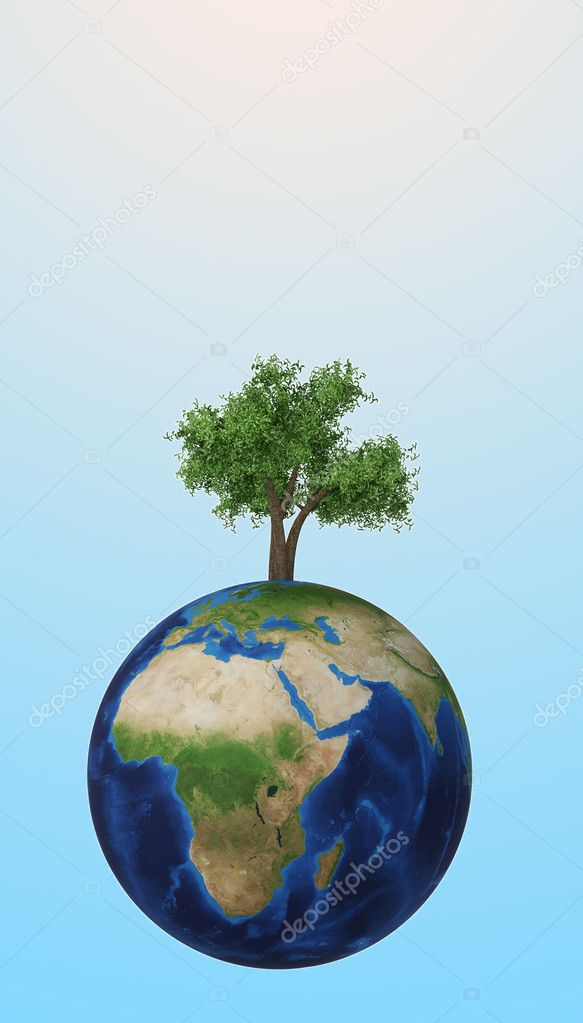 Tree Growing On A Planet Stock Photo by ©rashch 2394701