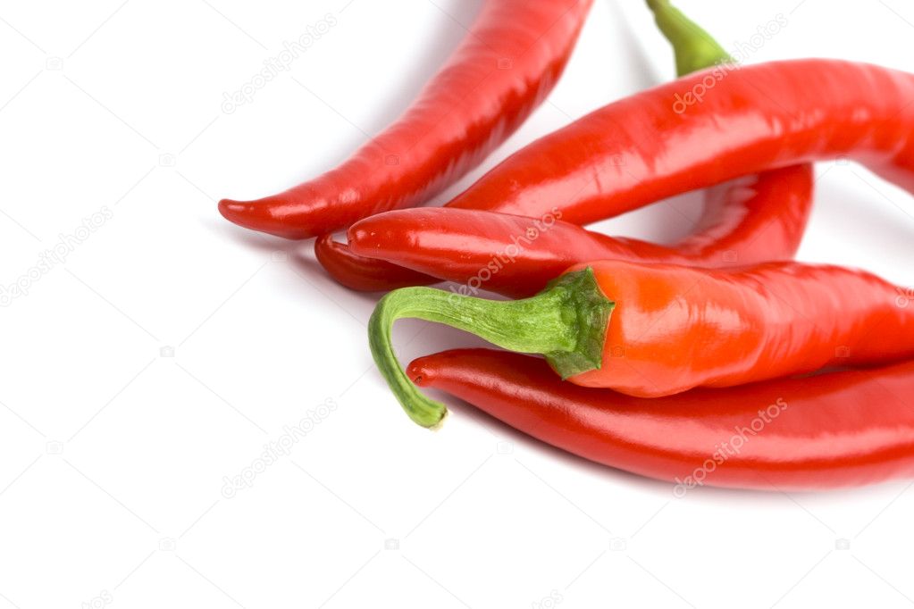 Five red chilli peppers Stock Photo by ©marylooo 1970903