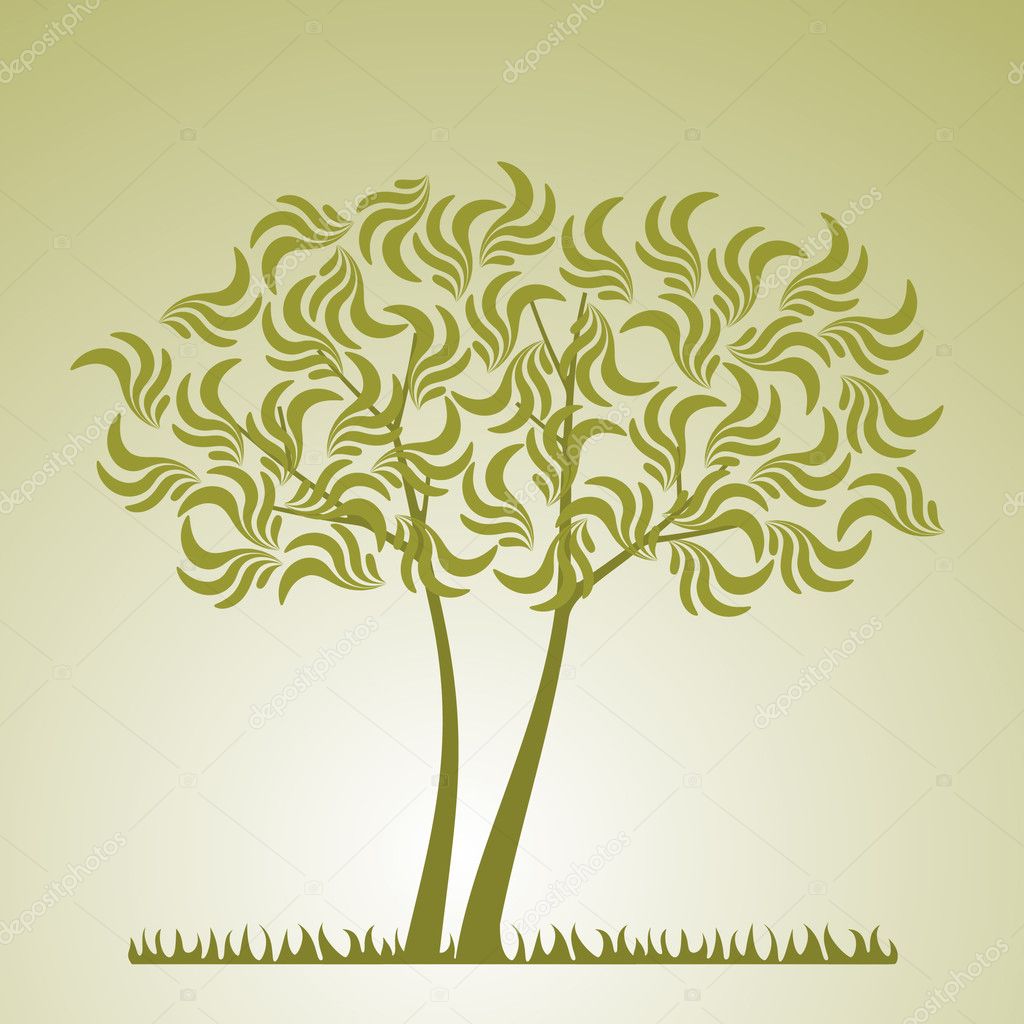 Background with a tree Stock Vector by ©sergio77 1893337