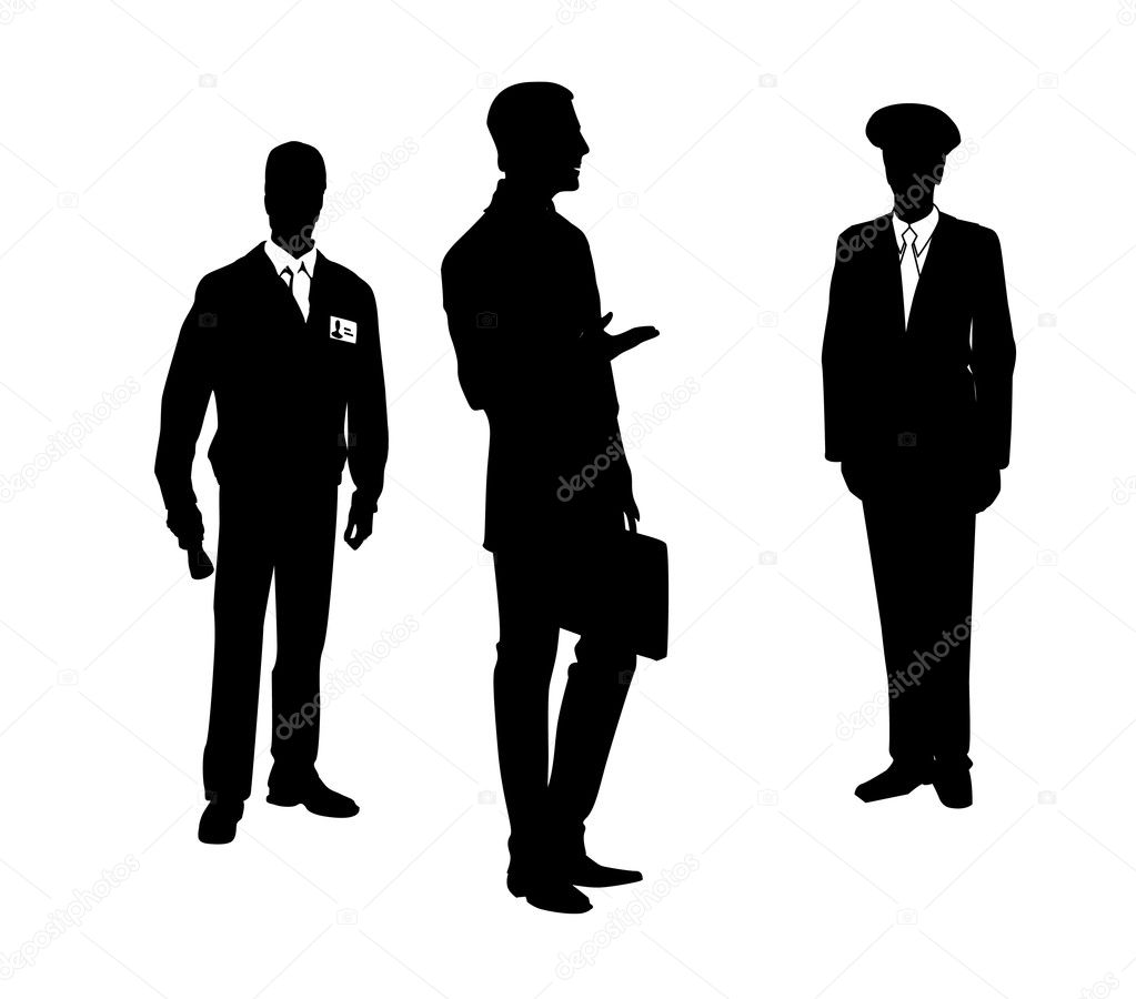 Three business men. Vector illustration — Stock Vector © Gurbi4 #1137159