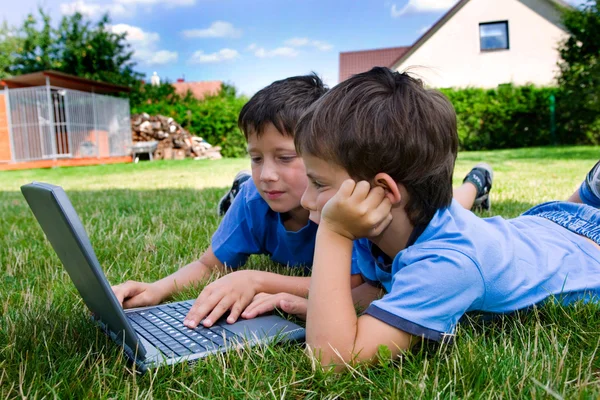 Three cute brothers study on computer — Stock Photo #1728123 - Stock ...