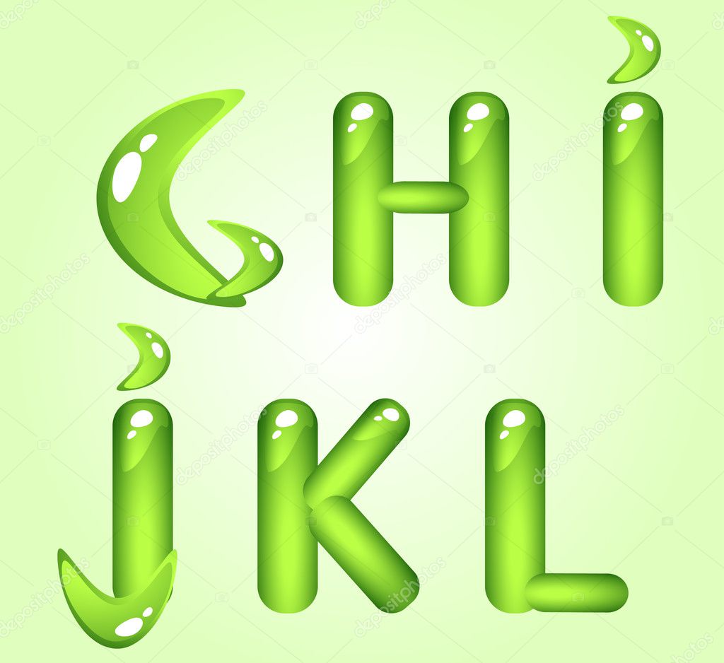 Green shiny alphabet. Part 2 — Stock Vector © Elenita #1184997