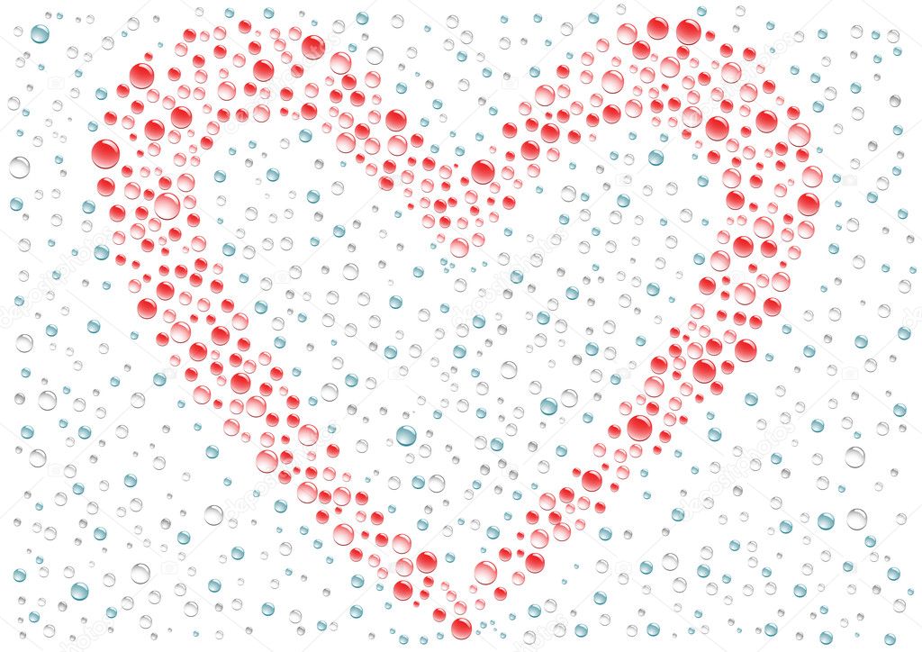 Drops_red_heart_background Stock Vector Image by ©romvo79 #1112248