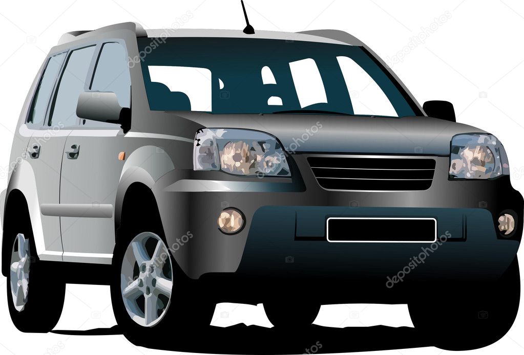 Gray car on the road. Vector illustrati Stock Vector Image by ©leonido ...