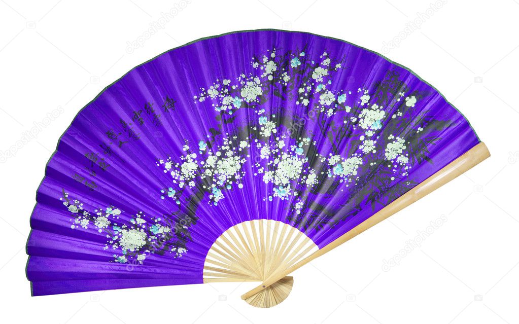 Violet Chinese fan. (isolated) Stock Photo by ©Aptyp_koK 1155112