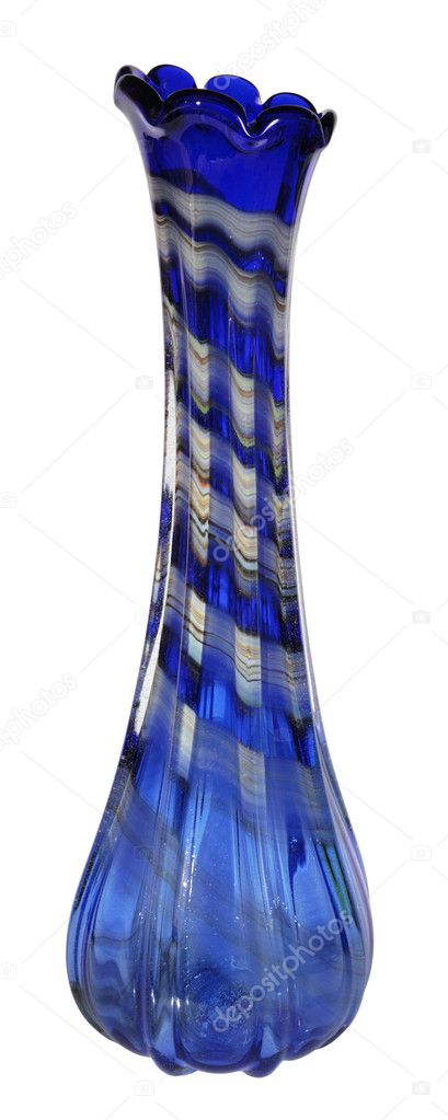 Blue decorative glass vase Stock Photo by ©Aptyp_koK 2509295