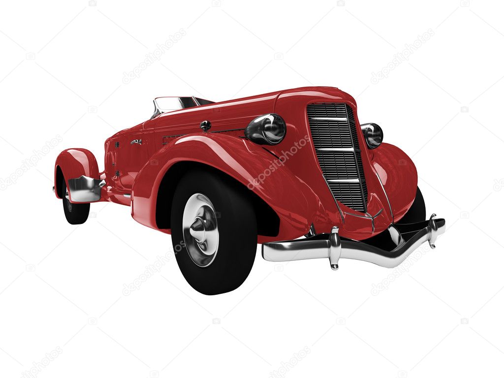 Isolated vintage red car front view — Stock Photo © fckncg #1144918