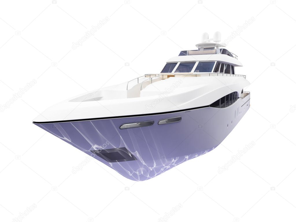 Big yacht isolated front view — Stock Photo © fckncg #1145864