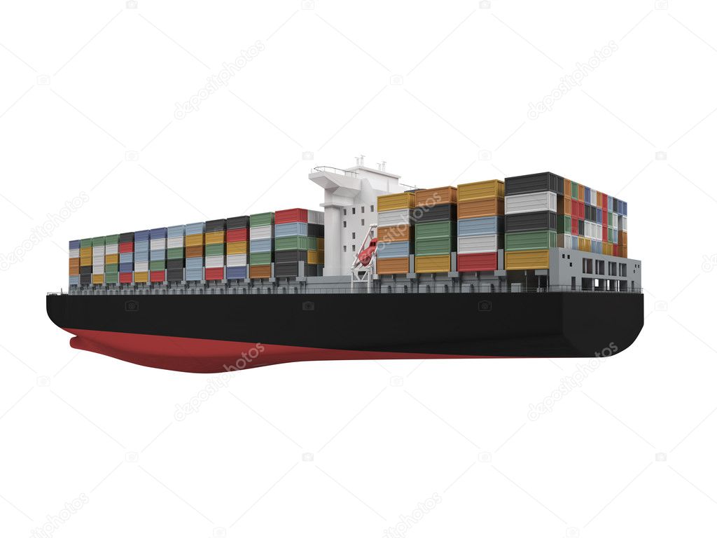 Container ship isolated back view Stock Photo by ©fckncg 1147836
