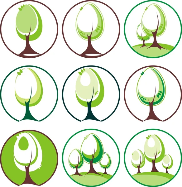 Round trees Vector Art Stock Images | Depositphotos
