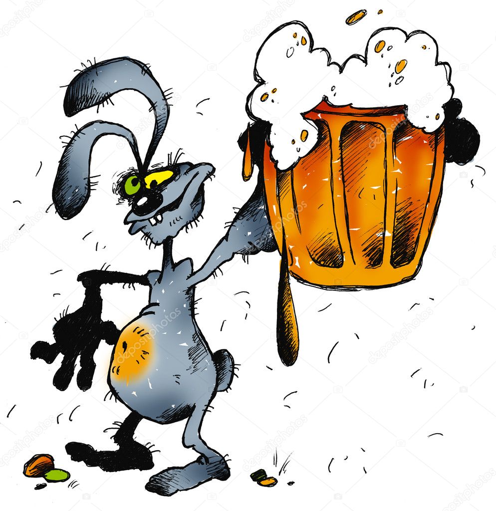Rabbit and beer — Stock Photo © blitzkrieg #1161518