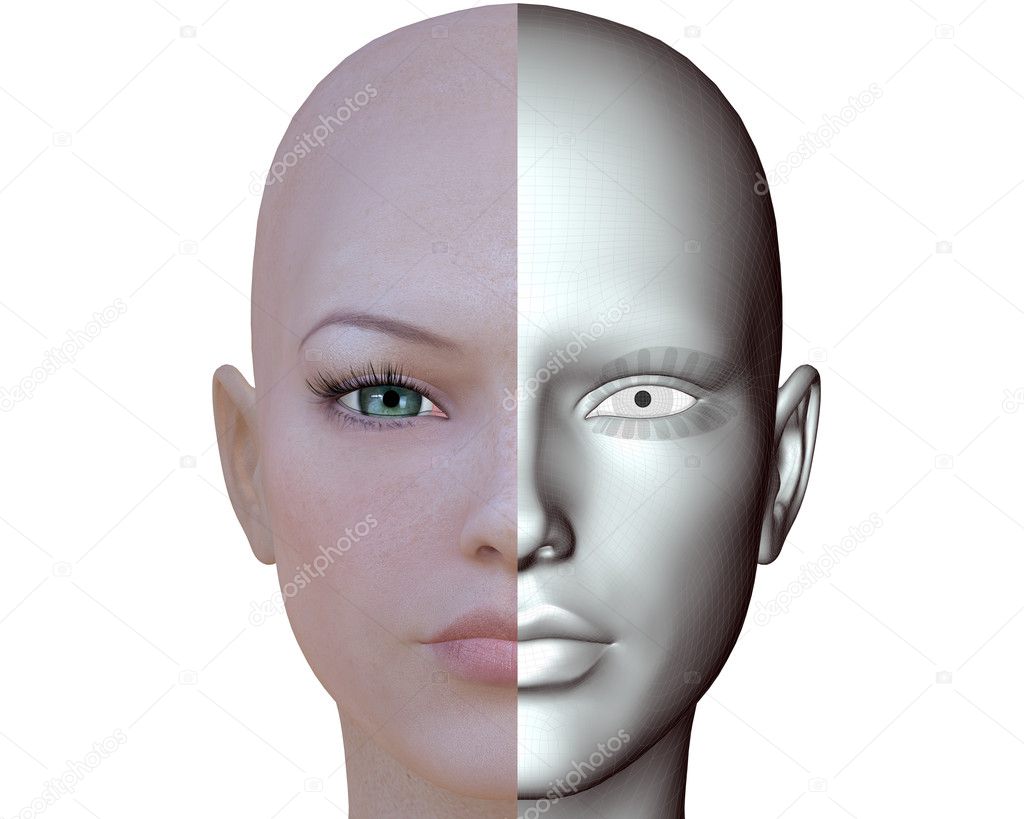 3d cyber girl face Stock Photo by ©Alperium 1328118