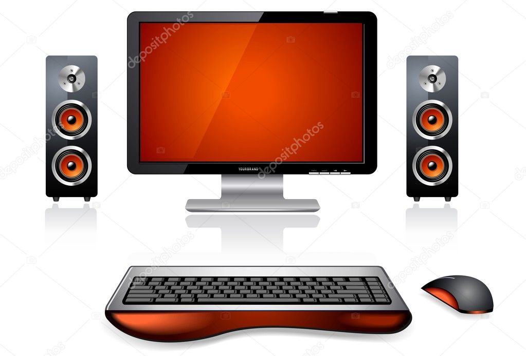 Multimedia Computer Station — Stock Vector © vittore #1412655 Multimedia Computer Station — Stock Vector © vittore #1412655