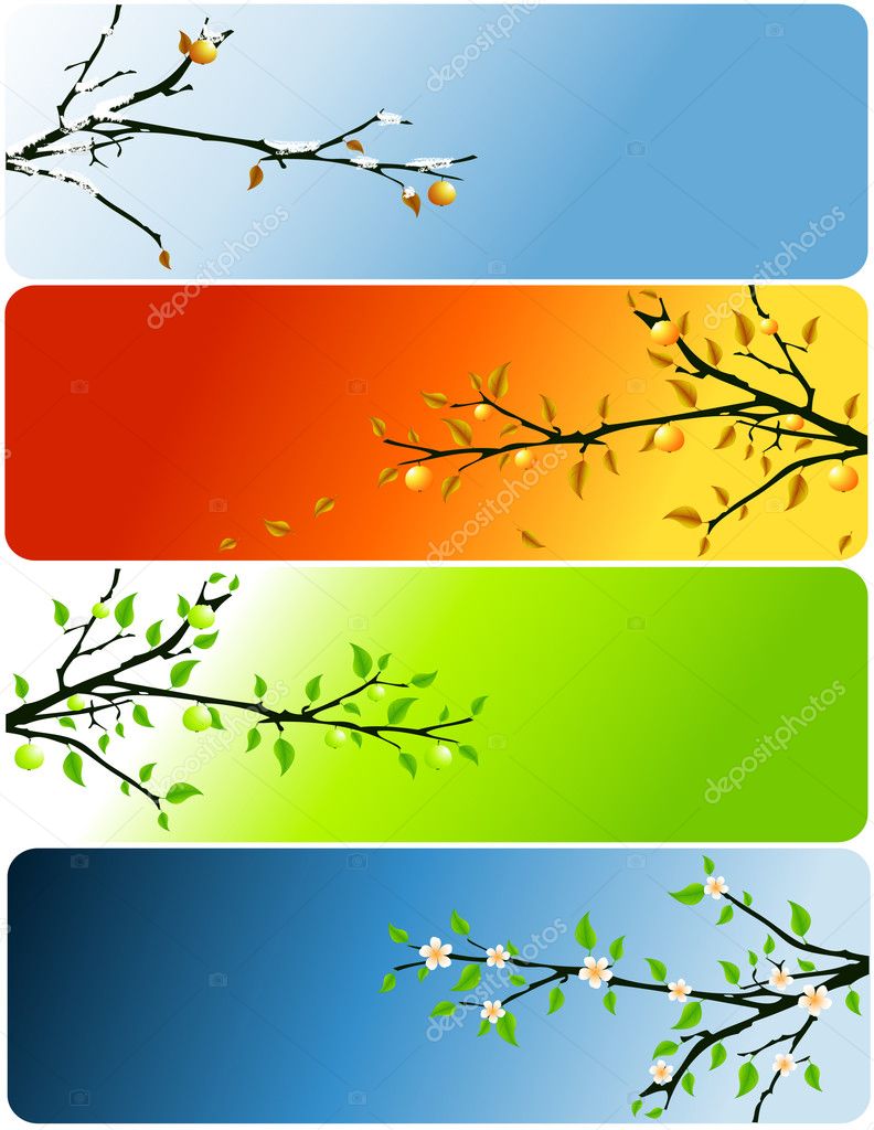 Four seasons banners — Stock Vector © marivlada #1165195
