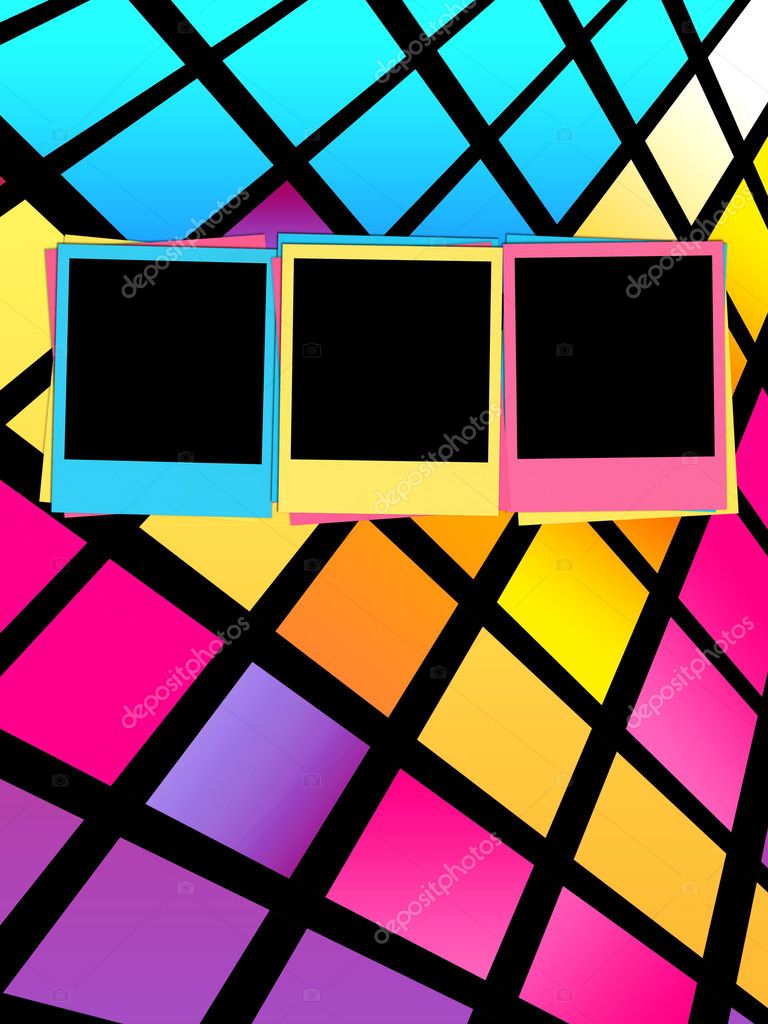 Three Photos on Tiled Background — Stock Photo © Digifuture #2093269