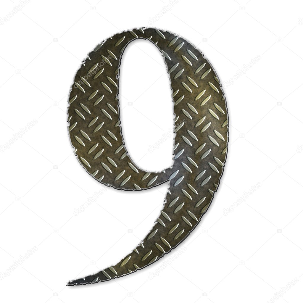 Metal number - 9 Stock Photo by ©gilmanshin 1231692
