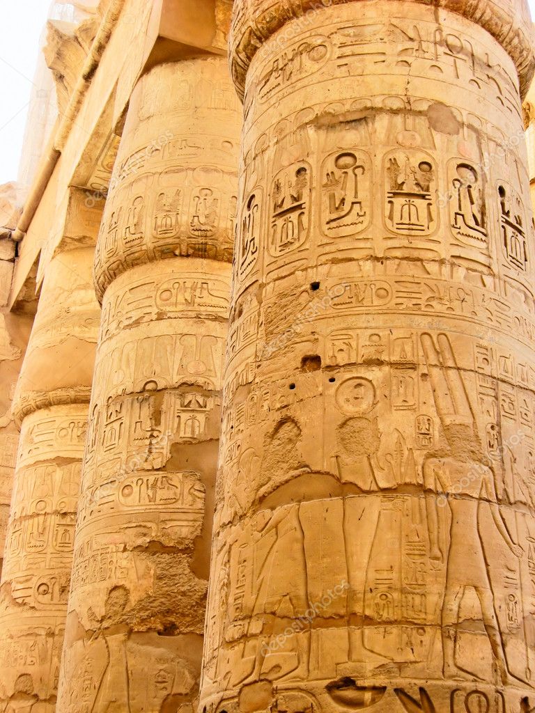 Egyptian hieroglyphics on the column — Stock Photo © Photon #2625147