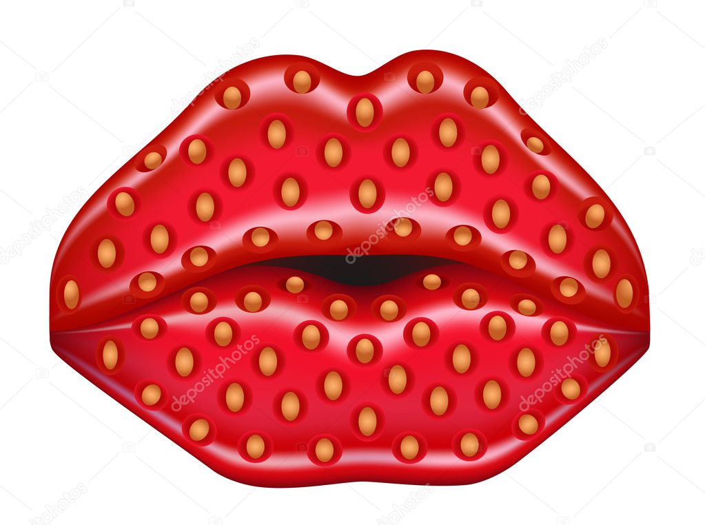 Strawberry lips Stock Vector Image by ©tuulijumala #1291018