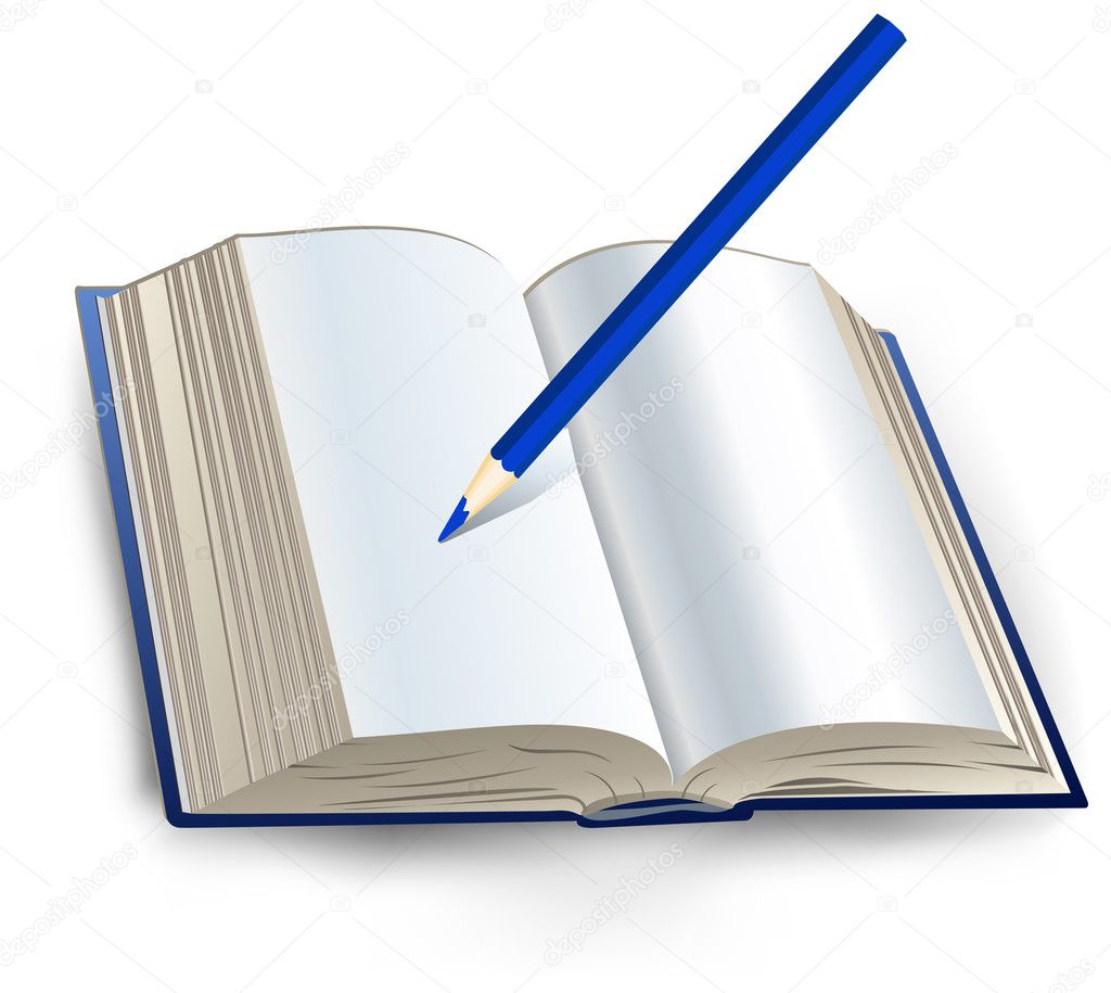 Book with pencil — Stock Vector © creatOR76 #1378958