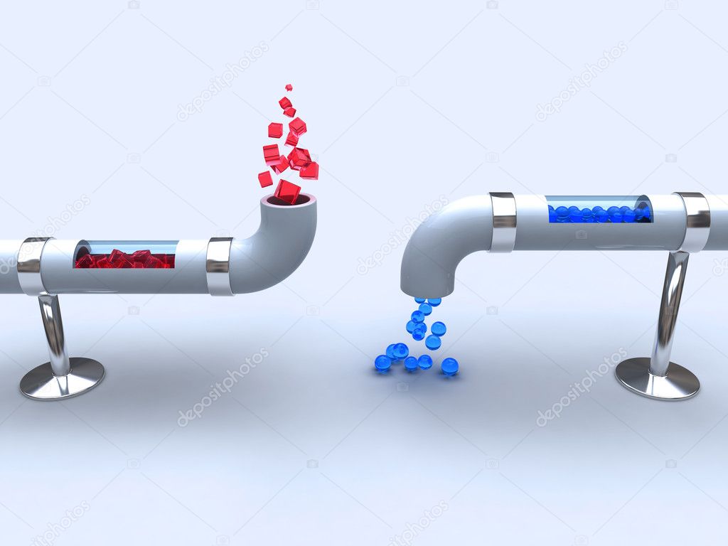 Contrast spheres and cubes in tubes Stock Photo by ©MONARX3D 1209294