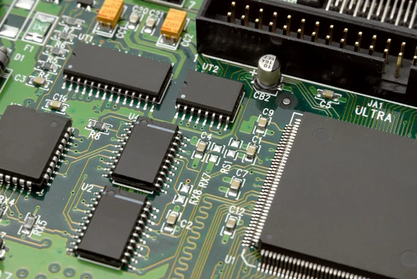 Fragment of a computer printed-circuit-b - Stock Image - Everypixel