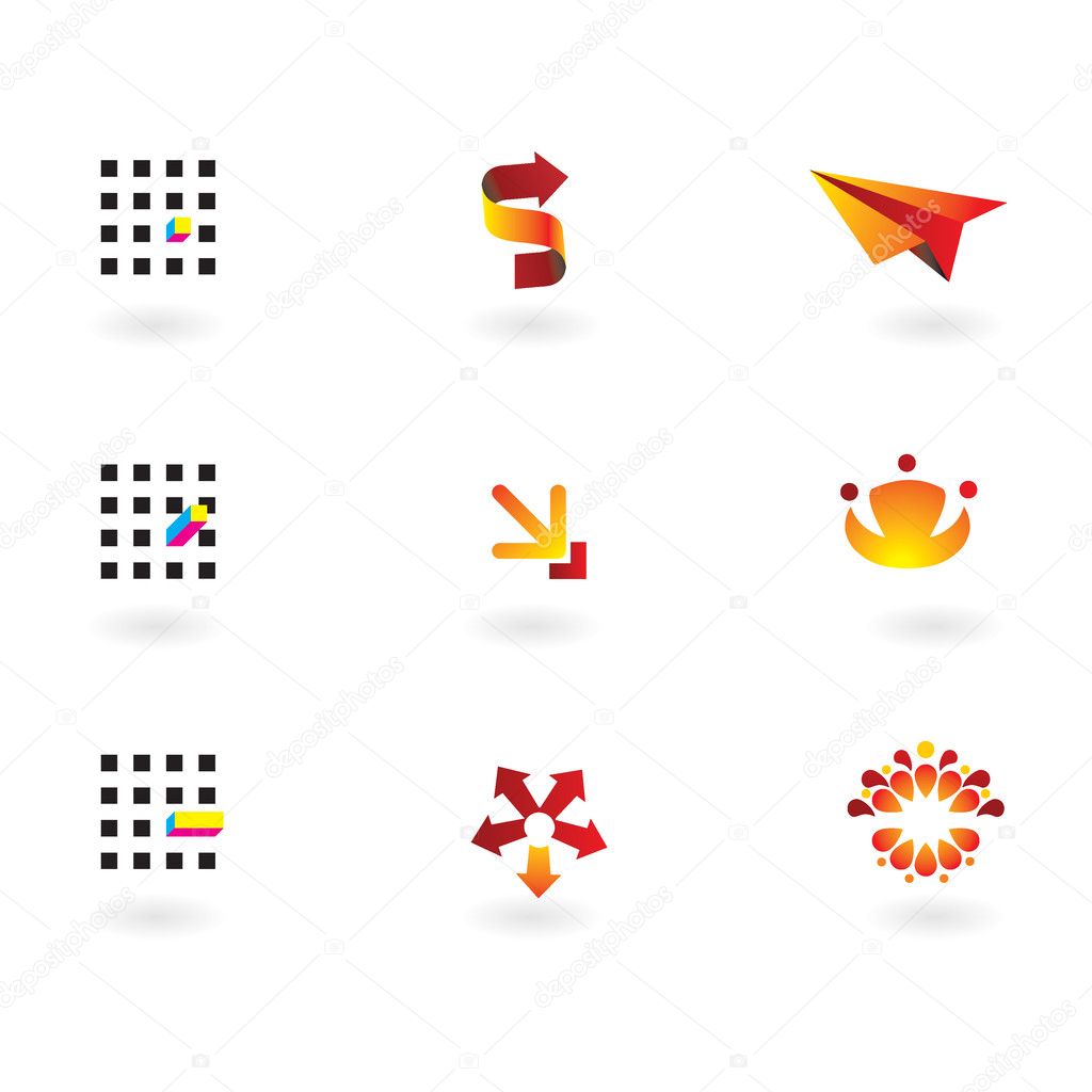 Collection of 9 design elements and grap — Stock Vector © venimo #1277008