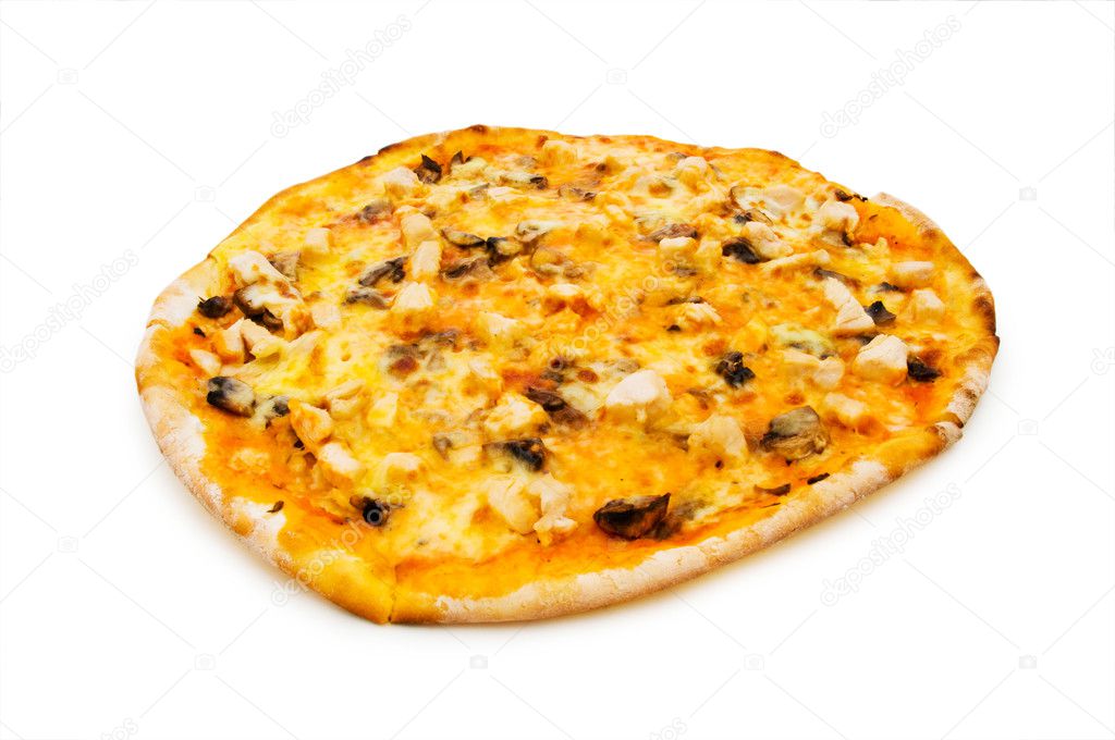 Round pizza isolated Stock Photo by ©Elnur_ 1940640