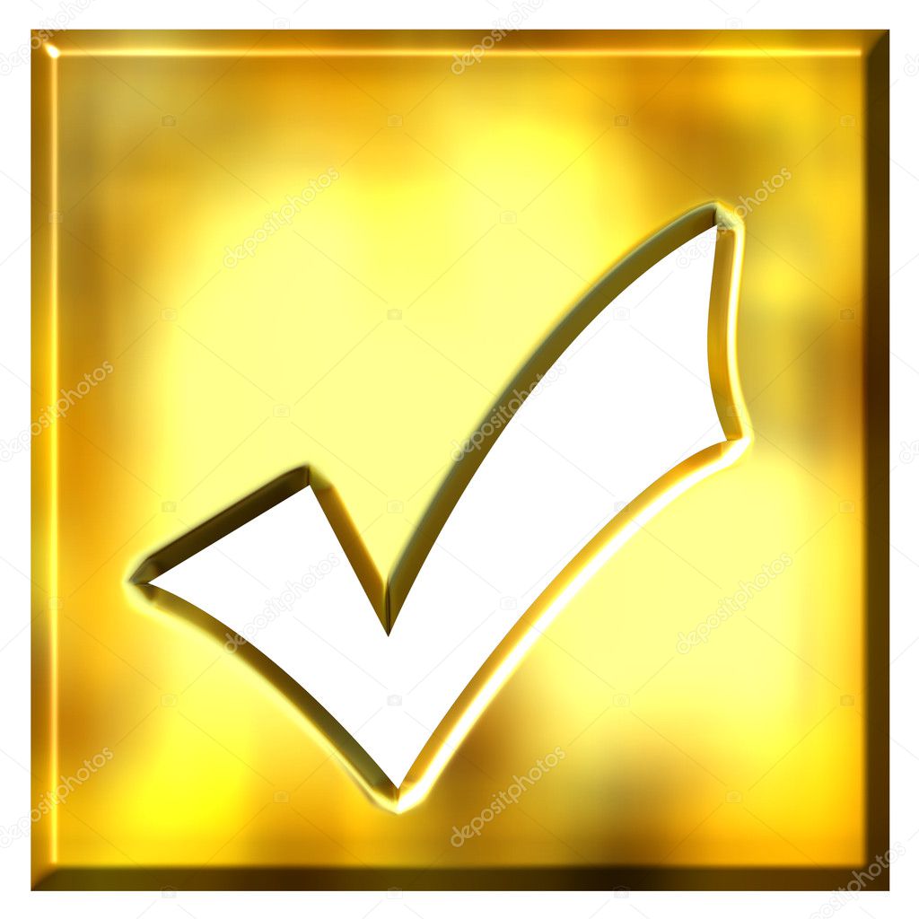 3D Golden Framed Tick Stock Photo by ©georgios 1395152